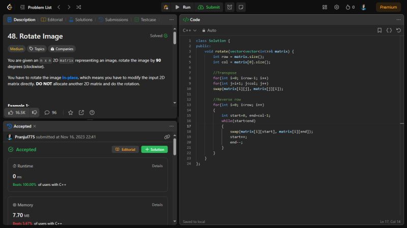 Pranjul Upadhyay on LinkedIn: Day 46 - Solved Problems on 2D Arrays: 1 ... Pranjul Upadhyay on LinkedIn: Day 46 - Solved Problems on 2D Arrays: 1 ...