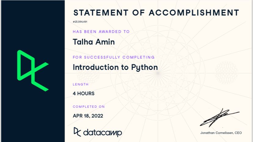 Talha Amin on LinkedIn: Introduction to Programming Using Python from ... Talha Amin on LinkedIn: Introduction to Programming Using Python from ...