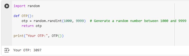 Rizwana Malik on LinkedIn: #python #coding #programming #otp # ... Rizwana Malik on LinkedIn: #python #coding #programming #otp # ...