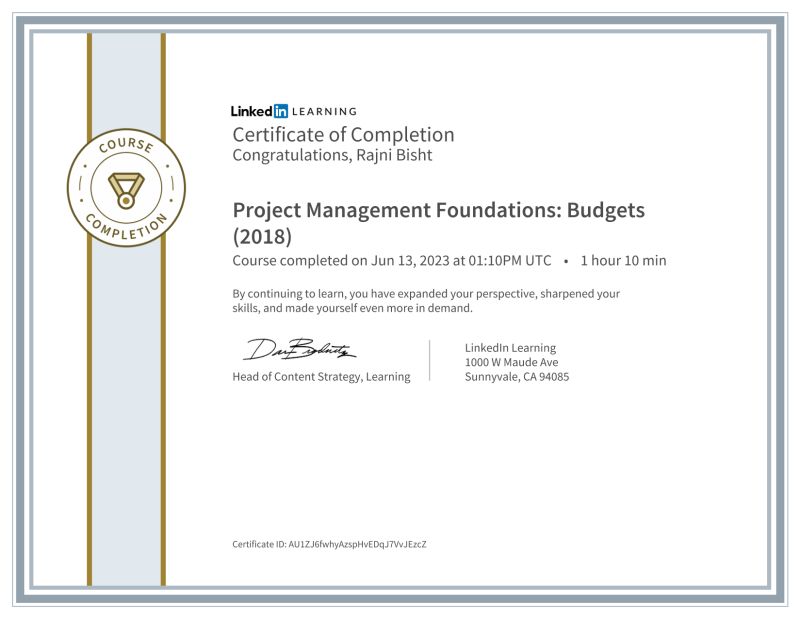 Rajni Bisht on LinkedIn: Certificate of Completion Rajni Bisht on LinkedIn: Certificate of Completion