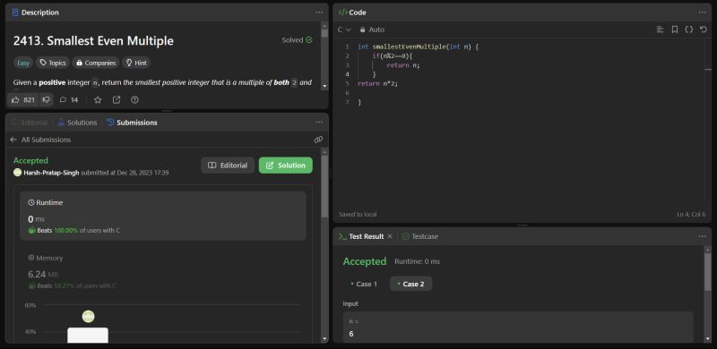 Harsh Pratap Singh on LinkedIn: Day 13 of #365daysofcode Smallest even ... Harsh Pratap Singh on LinkedIn: Day 13 of #365daysofcode Smallest even ...
