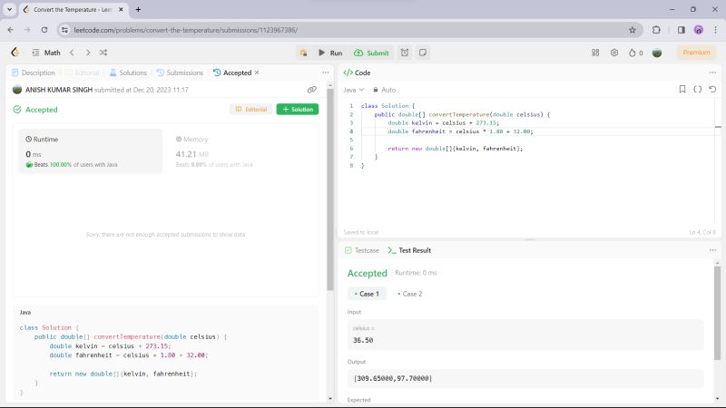Day 61 of #100DaysOfCode Challenge: Solved temperature problem | ANISH ... Day 61 of #100DaysOfCode Challenge: Solved temperature problem | ANISH ...