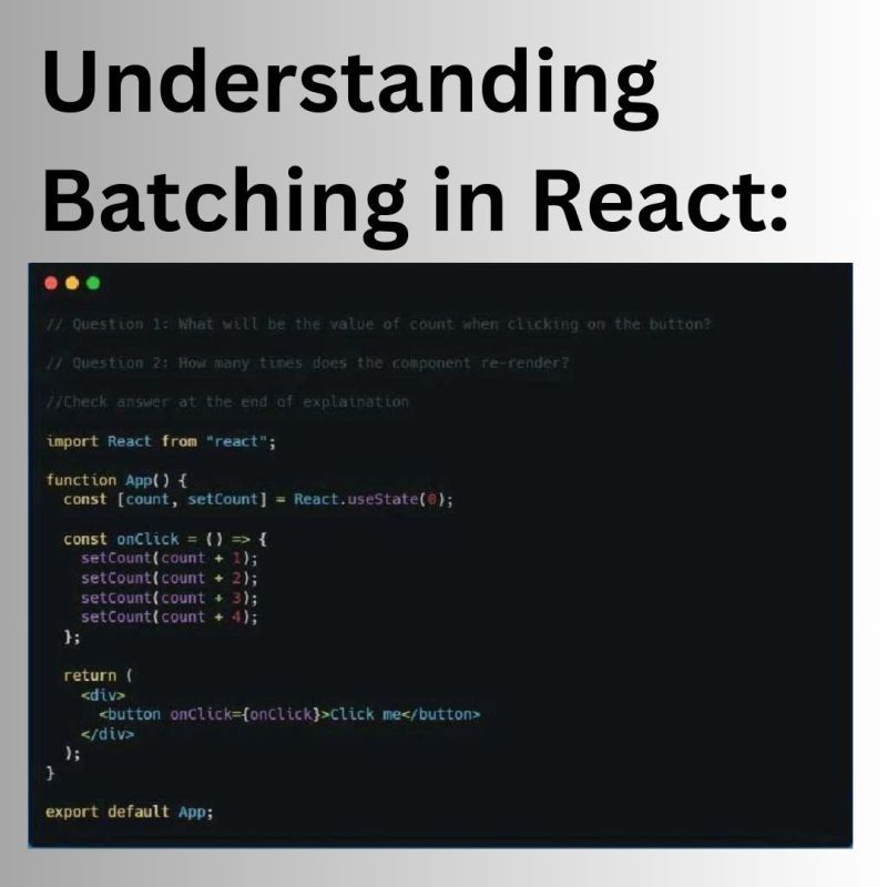 Batching in React: A Performance Boost | Parmeet Singh posted on the ... Batching in React: A Performance Boost | Parmeet Singh posted on the ...