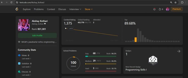 Akshay Kothari on LinkedIn: #leetcode #codingachievement # ... Akshay Kothari on LinkedIn: #leetcode #codingachievement # ...