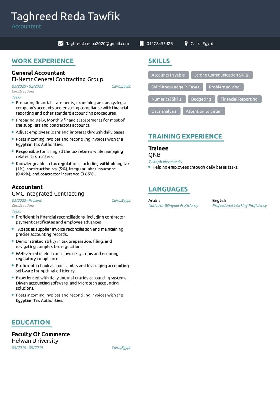 TaGhreed Reda على LinkedIn: أبحث عن وظيفة محاسبه في شركة مقاولات خبره 4 ... TaGhreed Reda على LinkedIn: أبحث عن وظيفة محاسبه في شركة مقاولات خبره 4 ...