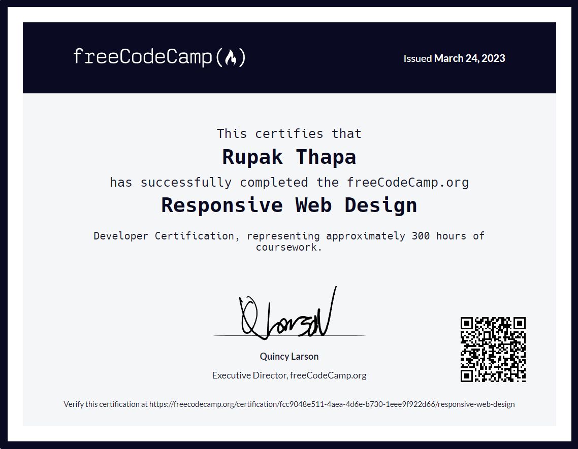 Rupak Thapa on LinkedIn: #freecodecamp #webdevelopment #css #html # ... Rupak Thapa on LinkedIn: #freecodecamp #webdevelopment #css #html # ...