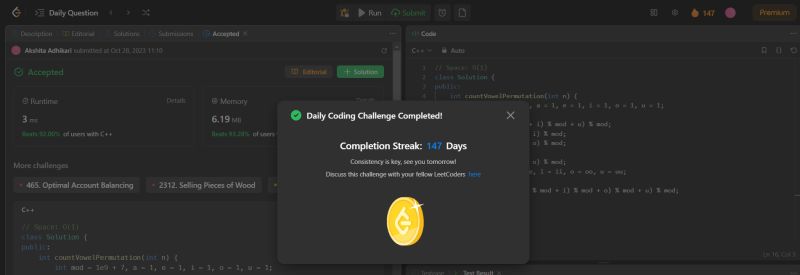 Day 147 of the LeetCode Code Streak: Improving My Problem-Solving ... Day 147 of the LeetCode Code Streak: Improving My Problem-Solving ...