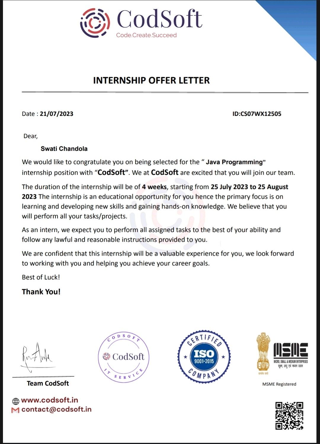 Swati Chandola on LinkedIn: #javaprogramming #codsoft #internship # ... Swati Chandola on LinkedIn: #javaprogramming #codsoft #internship # ...
