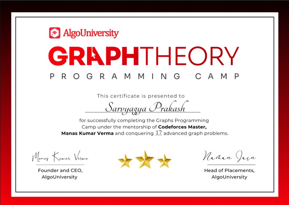 I participated in the intensive Graphs Camp led by renowned Codeforces ... I participated in the intensive Graphs Camp led by renowned Codeforces ...