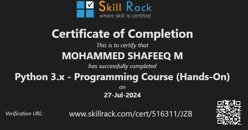 MOHAMMED SHAFEEQ M on LinkedIn: #skillrack #cprogramming #python # ... MOHAMMED SHAFEEQ M on LinkedIn: #skillrack #cprogramming #python # ...