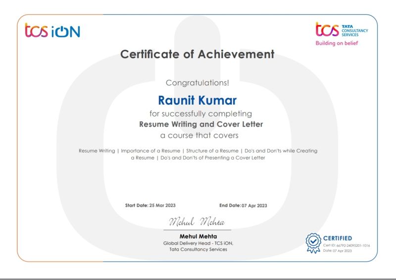 Raunit Kumar on LinkedIn: #connections #tcsion Raunit Kumar on LinkedIn: #connections #tcsion
