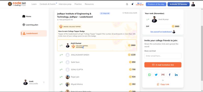 Amit kumar on LinkedIn: #codingninjas #achievementunlocked # ... Amit kumar on LinkedIn: #codingninjas #achievementunlocked # ...