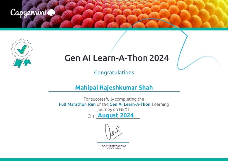 Mahipal Shah on LinkedIn: #genai #learnathon #achievementunlocked # ... Mahipal Shah on LinkedIn: #genai #learnathon #achievementunlocked # ...
