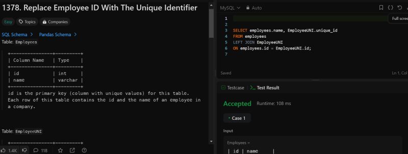 Muhib Ajaz on LinkedIn: #sql #leetcode #sqlchallenge #day2 # ... Muhib Ajaz on LinkedIn: #sql #leetcode #sqlchallenge #day2 # ...