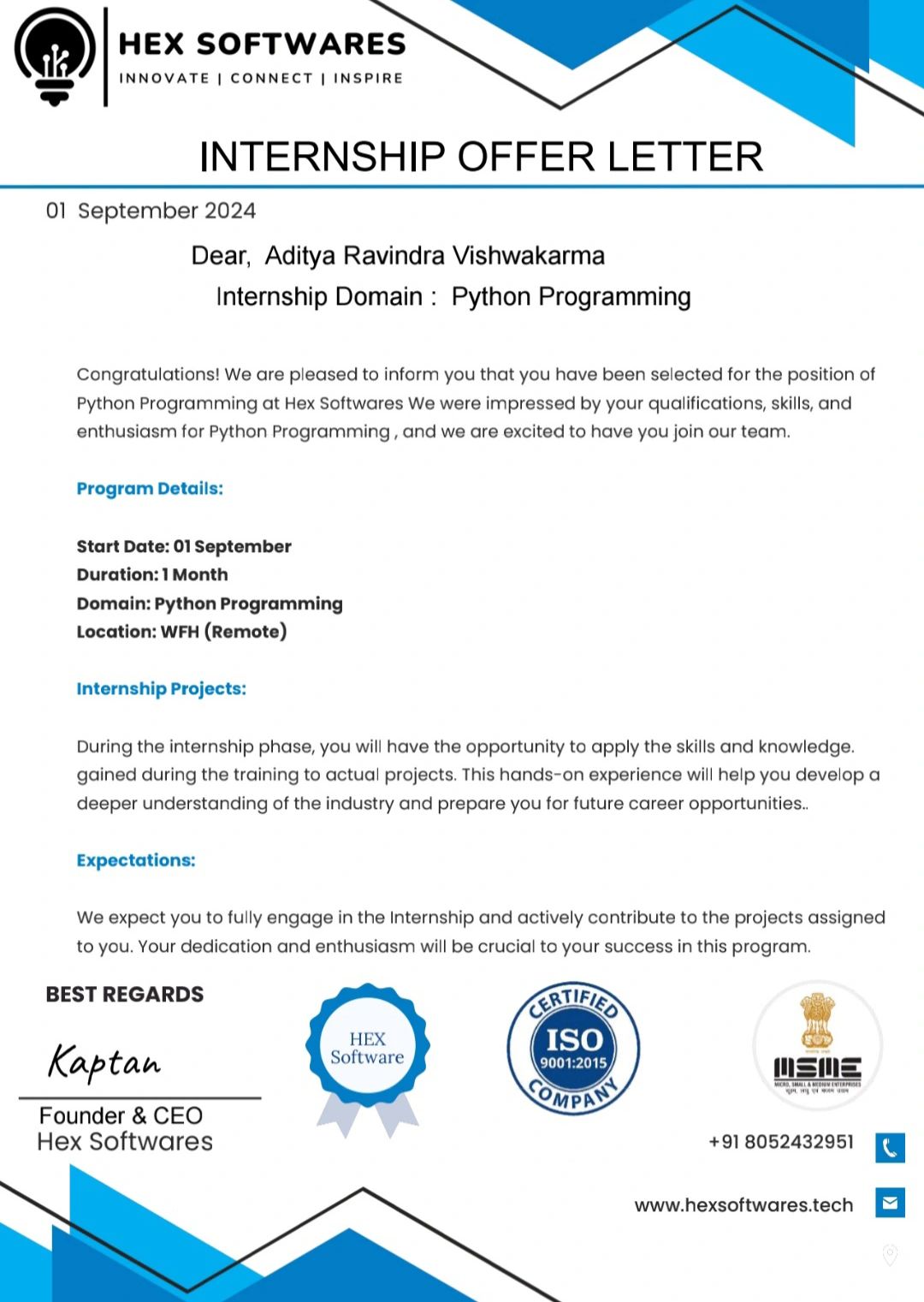 Aditya Vishwakarma on LinkedIn: #python #internship #hex #hexsoftwares ... Aditya Vishwakarma on LinkedIn: #python #internship #hex #hexsoftwares ...