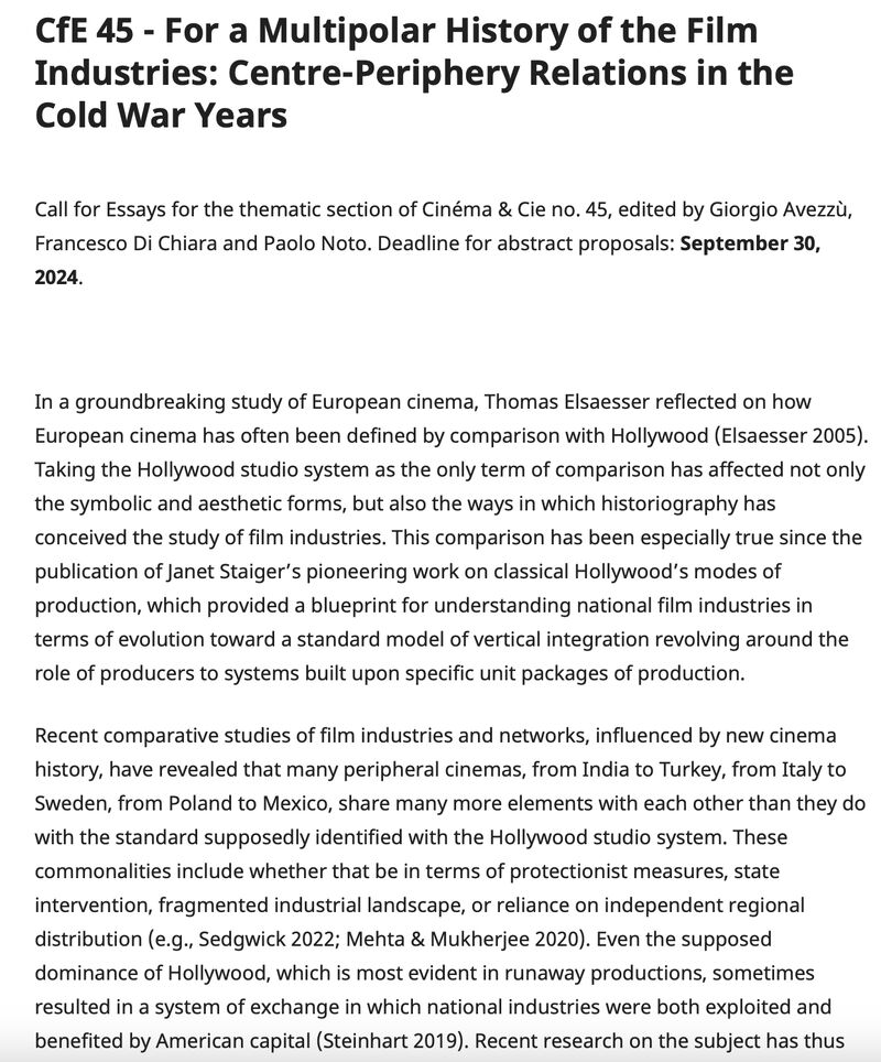 Mette Hjort on LinkedIn: A fabulous Call for Papers from Cinema & Cie: Mette Hjort on LinkedIn: A fabulous Call for Papers from Cinema & Cie: