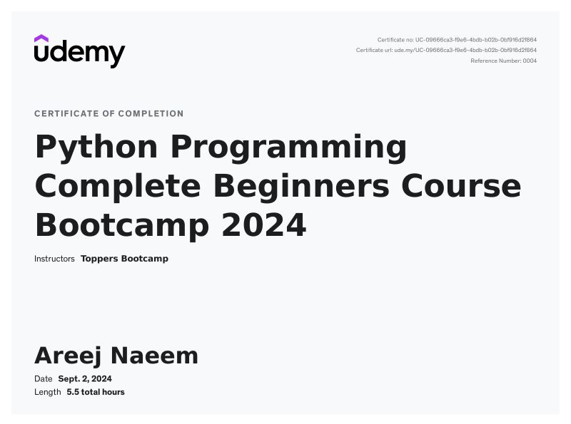 Areej Naeem on LinkedIn: #python #coding #techskills #continuouslearning Areej Naeem on LinkedIn: #python #coding #techskills #continuouslearning