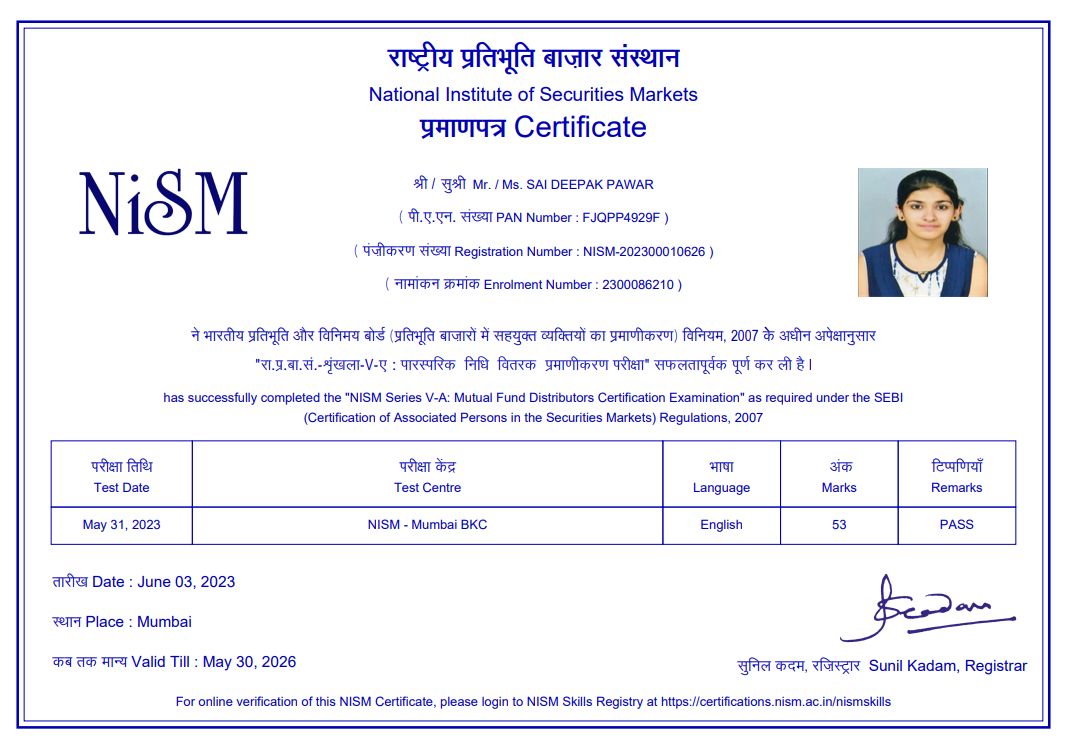Sai Pawar on LinkedIn: #mutualfunds #nism #mutualfunddistributor # ... Sai Pawar on LinkedIn: #mutualfunds #nism #mutualfunddistributor # ...