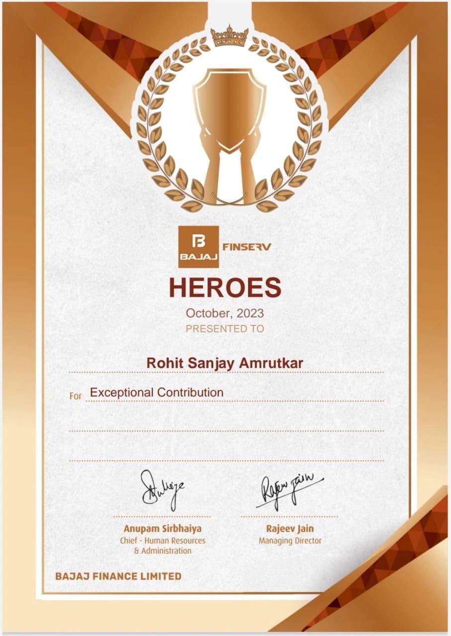 Rohit Amrutkar on LinkedIn: #heroes #rewardsforecognition #bajajfinance ... Rohit Amrutkar on LinkedIn: #heroes #rewardsforecognition #bajajfinance ...