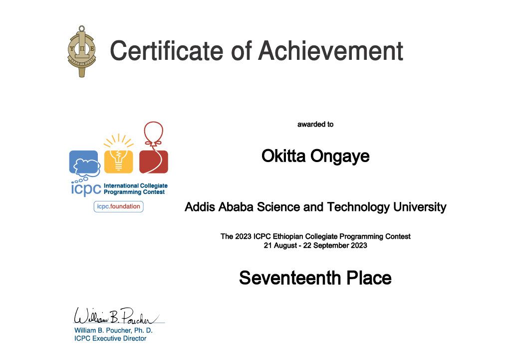 Okitta Ongaye on LinkedIn: #icpc #codingcompetition #teamwork # ... Okitta Ongaye on LinkedIn: #icpc #codingcompetition #teamwork # ...