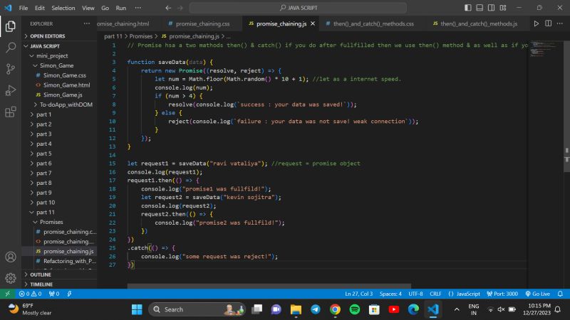 Learned javascript Promises with Apna Collage | Ravi Vataliya posted on ... Learned javascript Promises with Apna Collage | Ravi Vataliya posted on ...