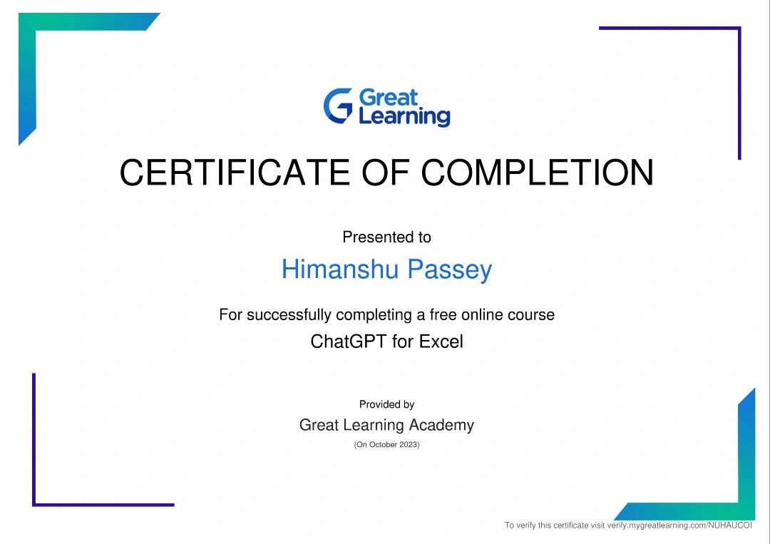 Himanshu Passey on LinkedIn: #keeplearning #greatlearningacademy # ... Himanshu Passey on LinkedIn: #keeplearning #greatlearningacademy # ...