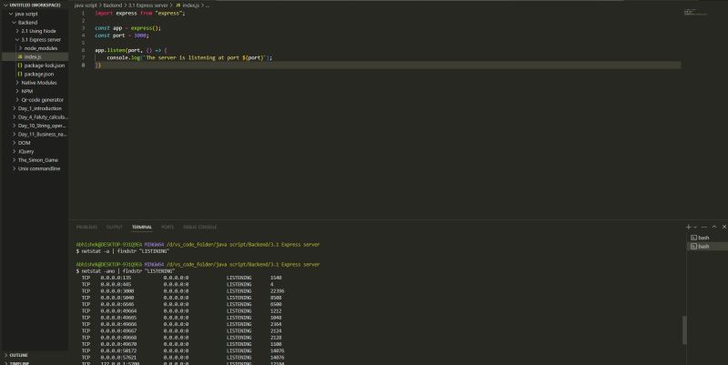 Learned about node and its backend | Abhishek Napit posted on the topic ... Learned about node and its backend | Abhishek Napit posted on the topic ...