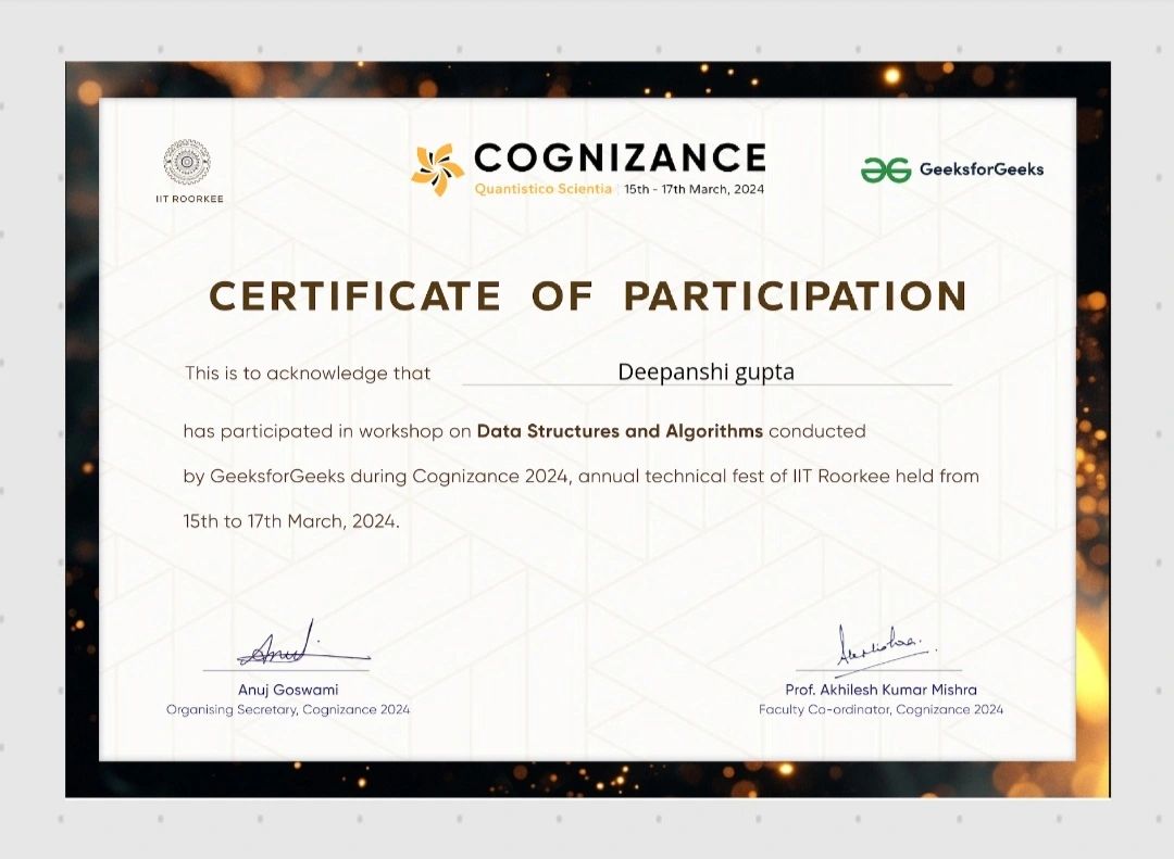 Deepanshi Gupta on LinkedIn: #datastructures #algorithms #iitroorkee Deepanshi Gupta on LinkedIn: #datastructures #algorithms #iitroorkee
