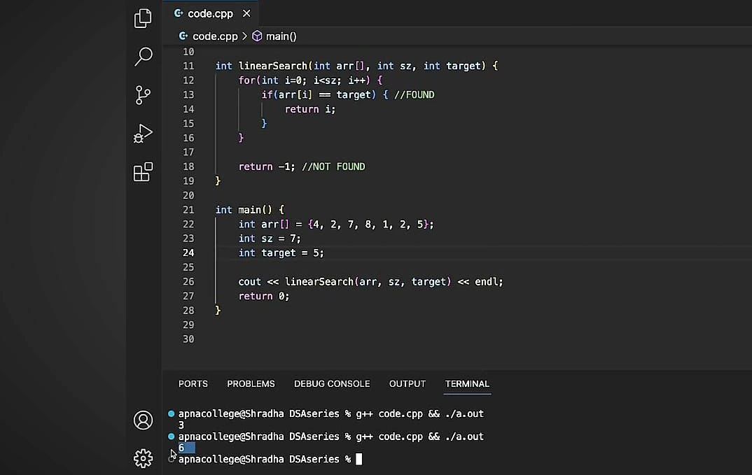#dsa #cplusplus #linearsearch #arrayreversal #codingjourney… | Muhammad ... #dsa #cplusplus #linearsearch #arrayreversal #codingjourney… | Muhammad ...