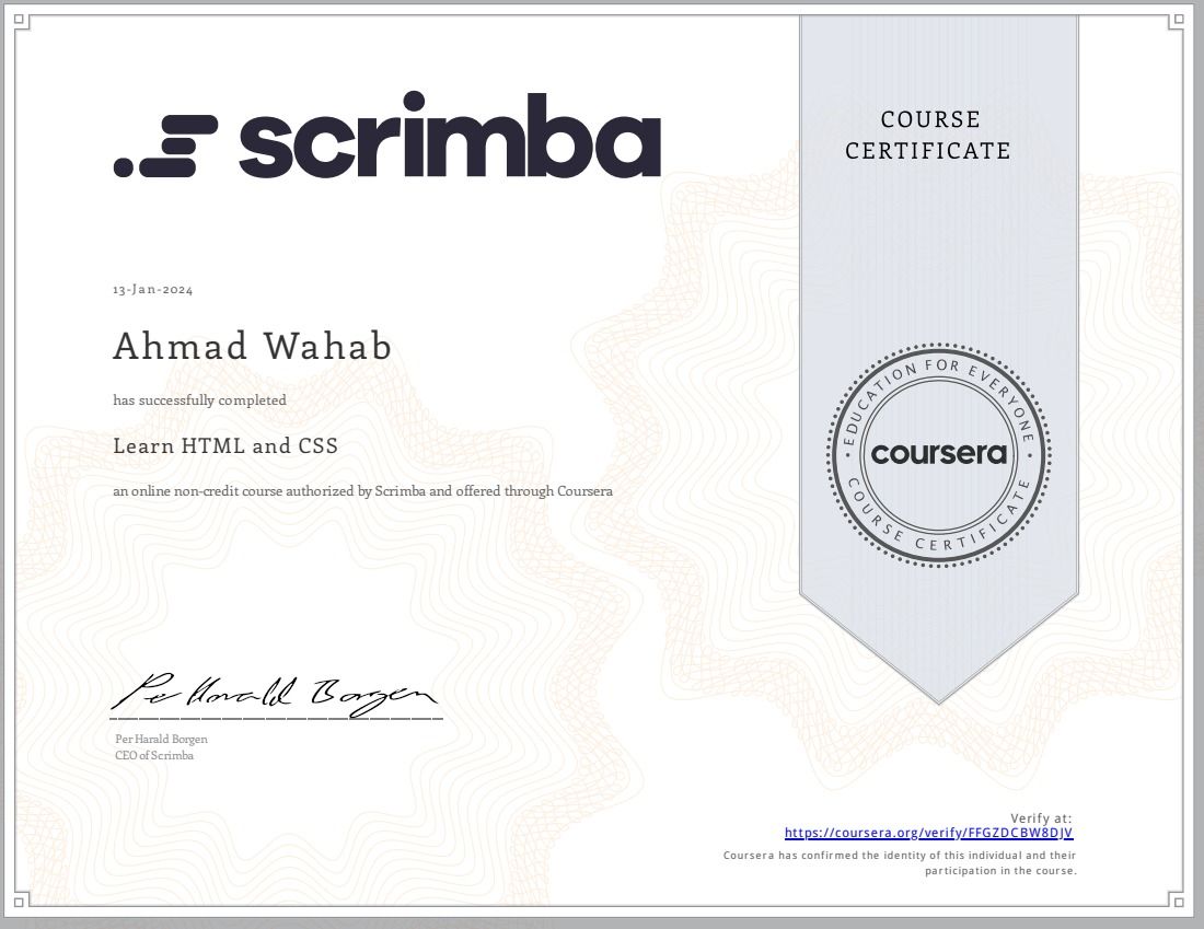 Ahmad Wahab on LinkedIn: #achievementunlocked #html #css Ahmad Wahab on LinkedIn: #achievementunlocked #html #css