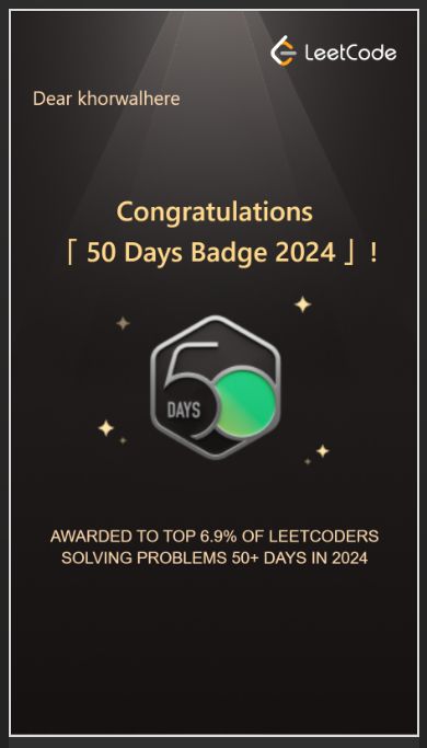 Aniket khorwal on LinkedIn: #leetcode #codingjourney #problemsolving # ... Aniket khorwal on LinkedIn: #leetcode #codingjourney #problemsolving # ...