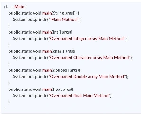 Ghanshyam Prajapati on LinkedIn: Can we overload main method? What is ... Ghanshyam Prajapati on LinkedIn: Can we overload main method? What is ...