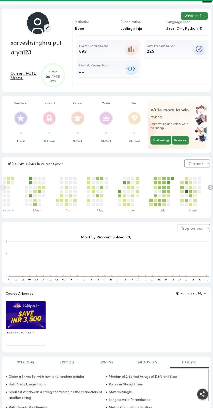 S SARVESH on LinkedIn: #leetcode #geeksforgeeks #codingninjas # ... S SARVESH on LinkedIn: #leetcode #geeksforgeeks #codingninjas # ...