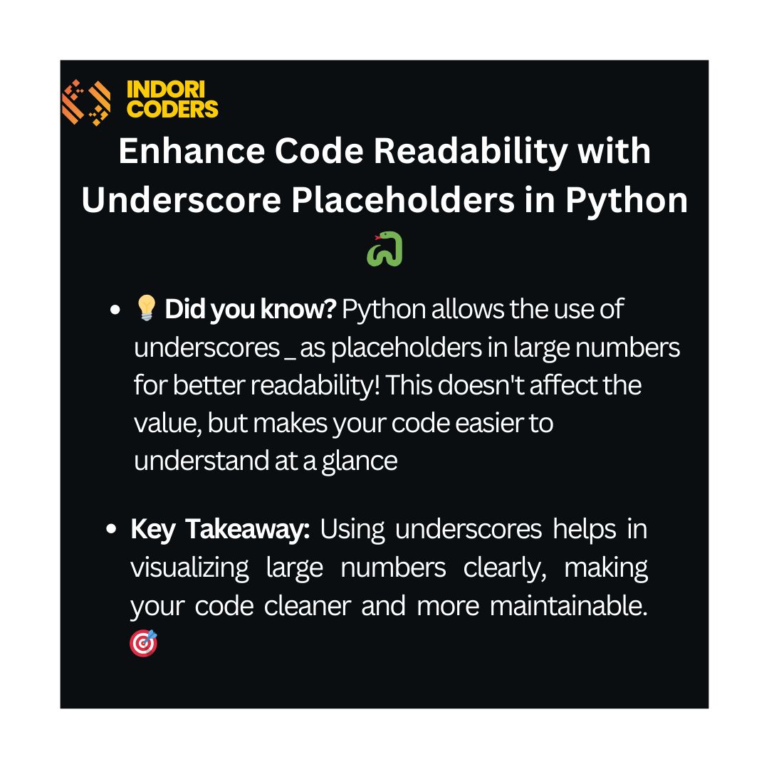 Learn the Underscore (_) in Python | IndoriCoders posted on the topic ... Learn the Underscore (_) in Python | IndoriCoders posted on the topic ...