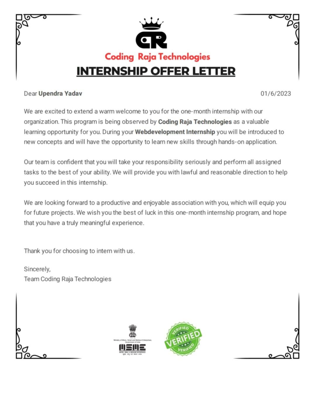 Upendra Yadav on LinkedIn: #codingrajatechnologies #internship #coding ... Upendra Yadav on LinkedIn: #codingrajatechnologies #internship #coding ...