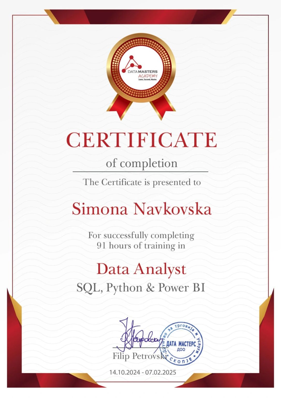#dataanalytics #sql #python #powerbi #continuouslearning | Simona Navkovska #dataanalytics #sql #python #powerbi #continuouslearning | Simona Navkovska