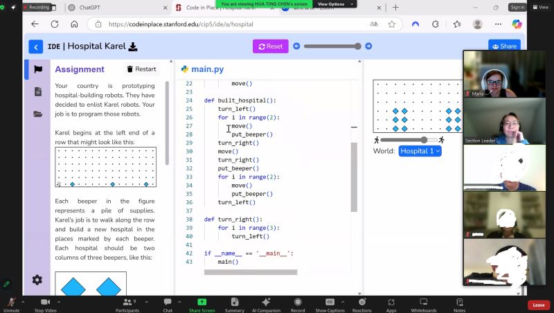#codeinplace #karel #python #stanford #programminglanguage | Maria Ferreira #codeinplace #karel #python #stanford #programminglanguage | Maria Ferreira