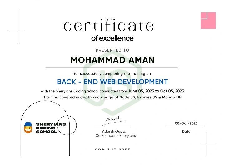 Mohammad Aman on LinkedIn: #backenddevelopment #coding Mohammad Aman on LinkedIn: #backenddevelopment #coding