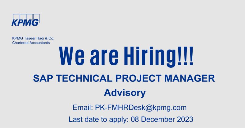 #kpmginpakistan #saptechnicalprojectmanager #hiring #karachi #islamabad ... #kpmginpakistan #saptechnicalprojectmanager #hiring #karachi #islamabad ...