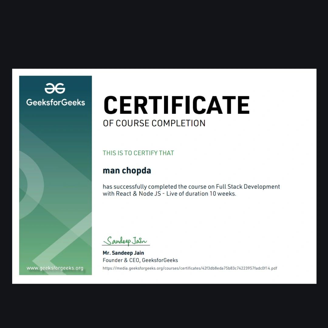 Man Chopda on LinkedIn: #fullstackdevelopment #reactjs #nodejs # ... Man Chopda on LinkedIn: #fullstackdevelopment #reactjs #nodejs # ...
