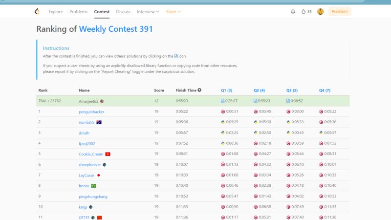 Amarjeet Kumar on LinkedIn: #leetcode #weeklycontest #dsa # ... Amarjeet Kumar on LinkedIn: #leetcode #weeklycontest #dsa # ...