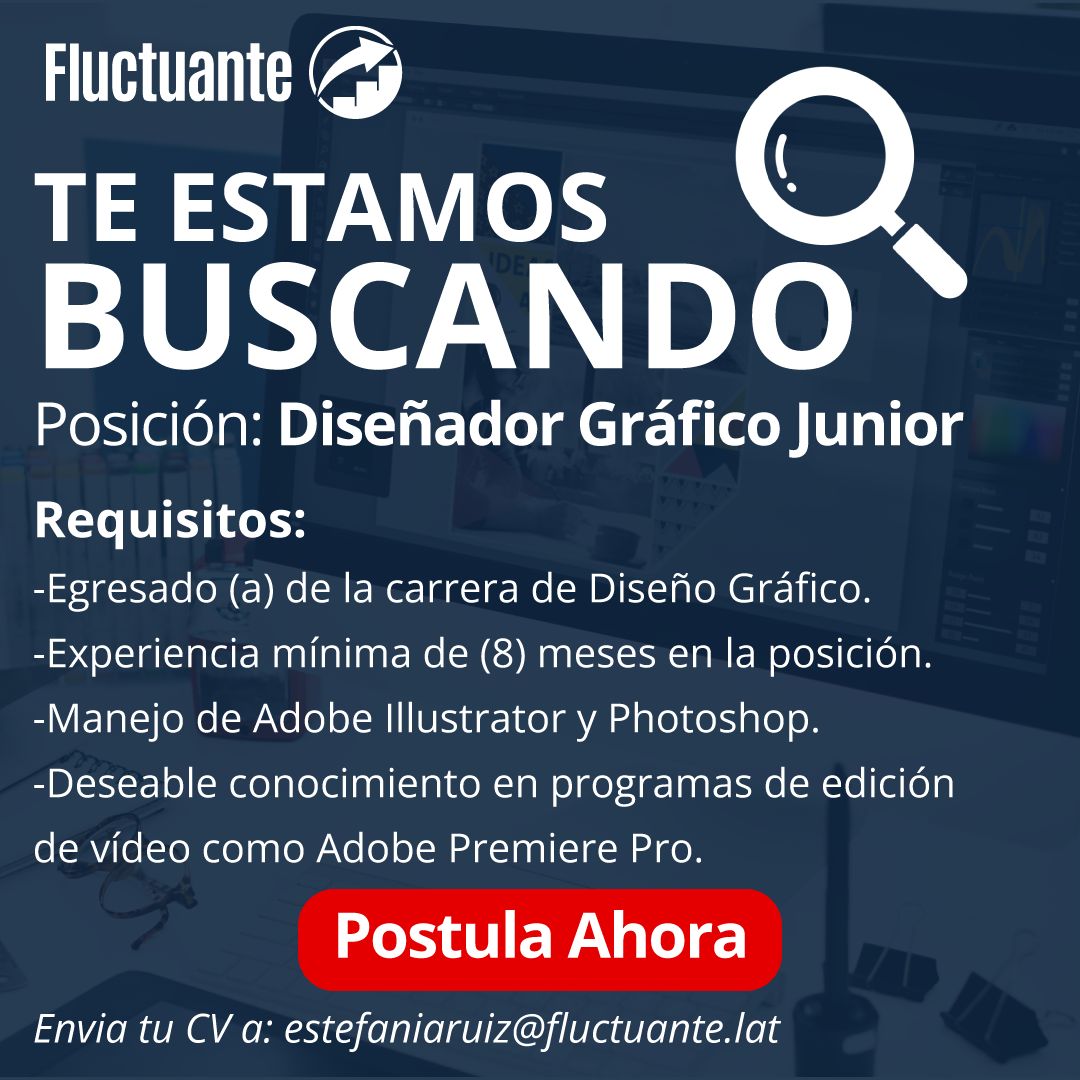 Fluctuante en LinkedIn: ¡Estamos buscando un diseñador gráfico junior ... Fluctuante en LinkedIn: ¡Estamos buscando un diseñador gráfico junior ...