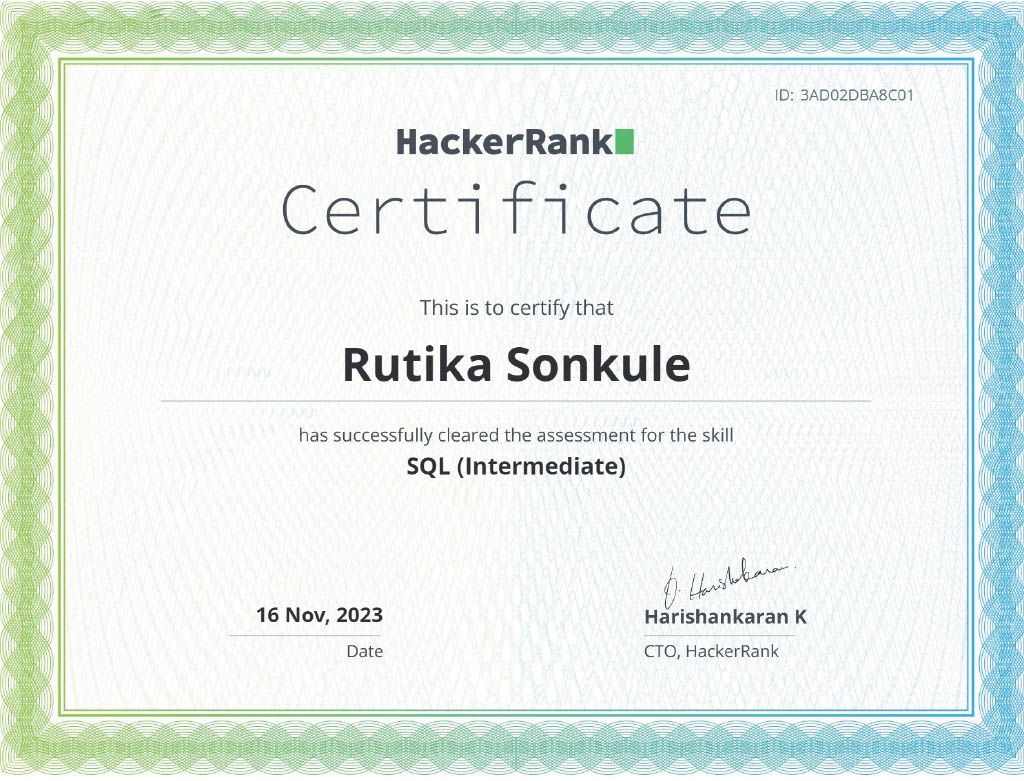 Rutika S. on LinkedIn: #hackerrank #sql #sqlserver #sqldeveloper # ... Rutika S. on LinkedIn: #hackerrank #sql #sqlserver #sqldeveloper # ...