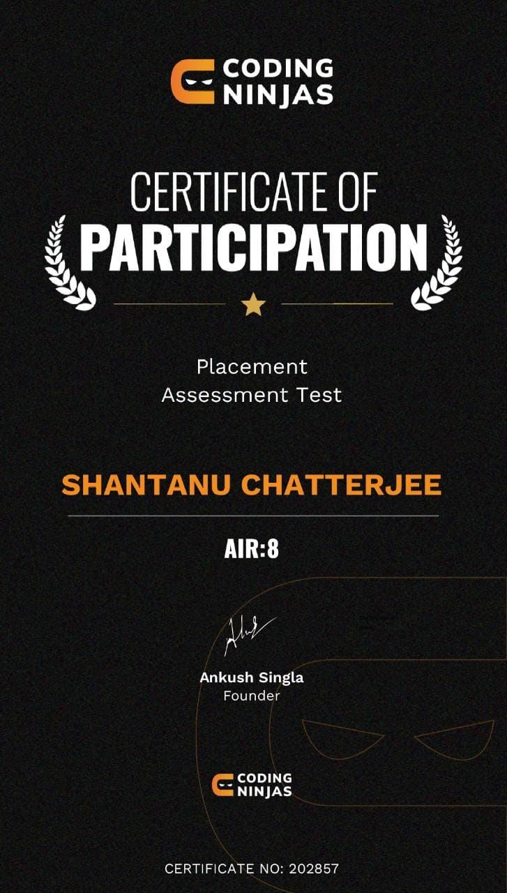 SHANTANU CHATTERJEE on LinkedIn: #coding #codestudio #codingninjas # ... SHANTANU CHATTERJEE on LinkedIn: #coding #codestudio #codingninjas # ...