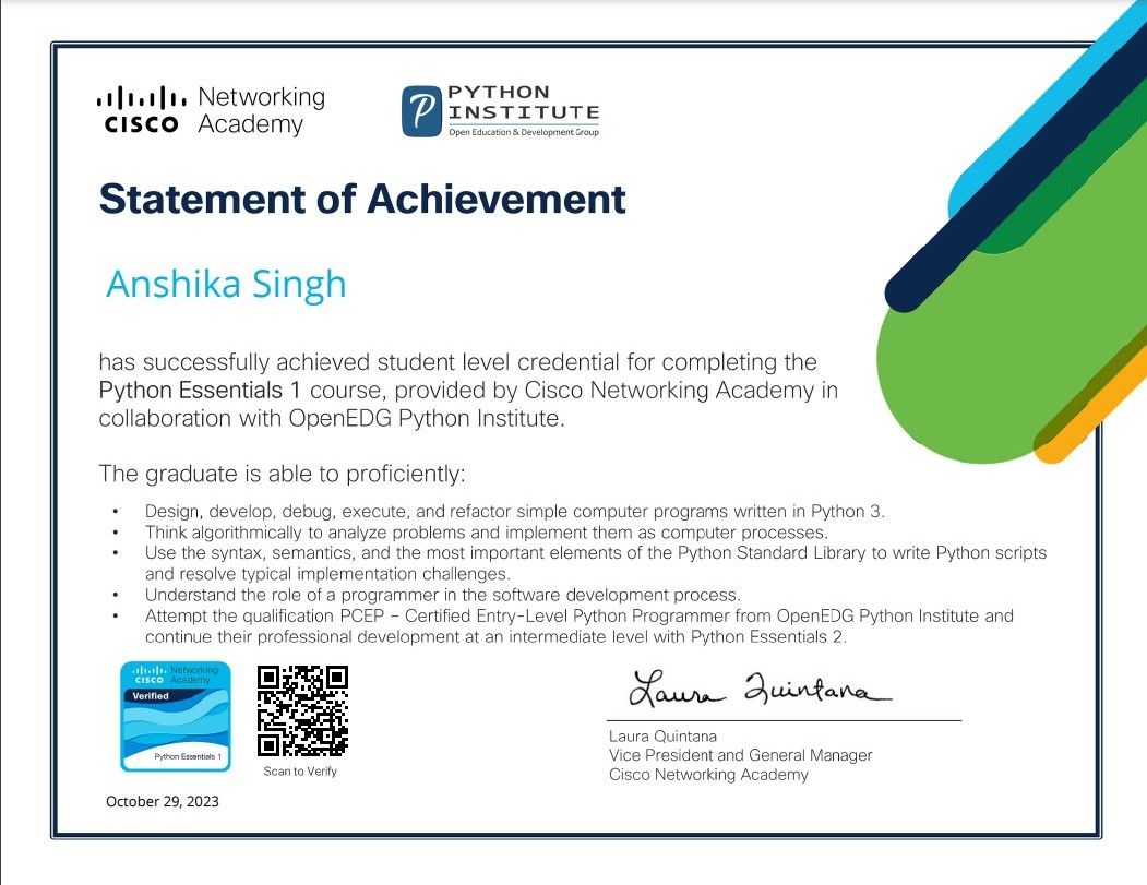 Anshika Singh on LinkedIn: #cisconetworkingacademy #cisco # ... Anshika Singh on LinkedIn: #cisconetworkingacademy #cisco # ...