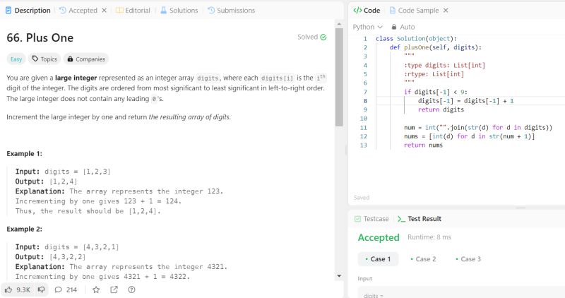 Pavankumar Pattar on LinkedIn: #day21 #LeetCode 66. Plus One: Increment ... Pavankumar Pattar on LinkedIn: #day21 #LeetCode 66. Plus One: Increment ...