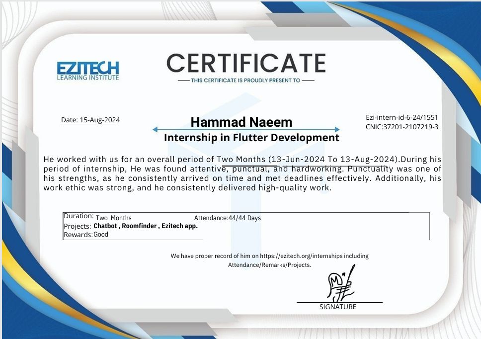 Hammad Naeem on LinkedIn: #internship #flutter #mobiledevelopment # ... Hammad Naeem on LinkedIn: #internship #flutter #mobiledevelopment # ...