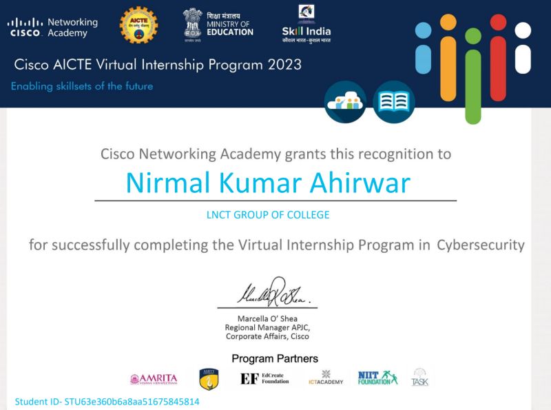 Nirmal Kumar Ahirwar on LinkedIn: #ciscointernship # ... Nirmal Kumar Ahirwar on LinkedIn: #ciscointernship # ...