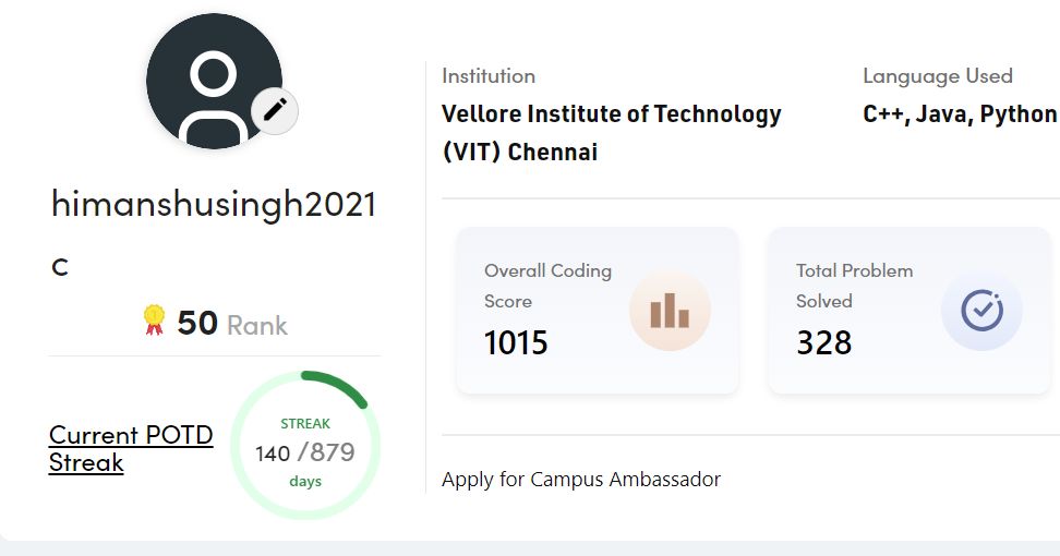 Himanshu Singh on LinkedIn: #leetcode #geeksforgeeks #techjourney # ... Himanshu Singh on LinkedIn: #leetcode #geeksforgeeks #techjourney # ...
