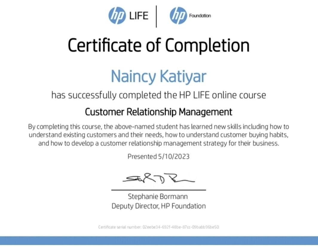 Naincy Katiyar on LinkedIn: Hello connections... I have just completed ... Naincy Katiyar on LinkedIn: Hello connections... I have just completed ...